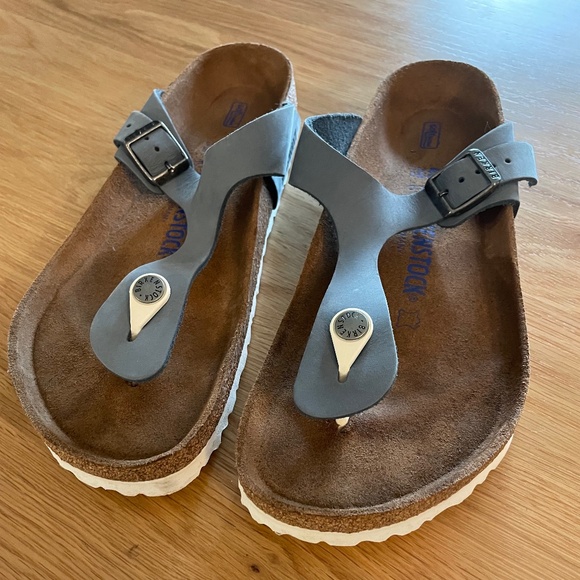 Birkenstock | Shoes | Birkenstock Gizeh Bluegray Gizeh | Poshmark